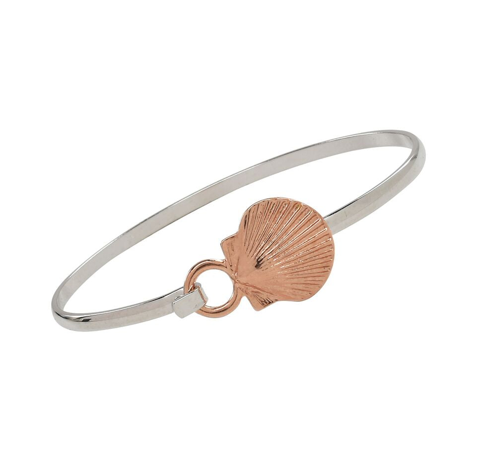 Scallop Shell Cuff Bracelet Rose Gold Two Tone | Treasures By Discovery ...